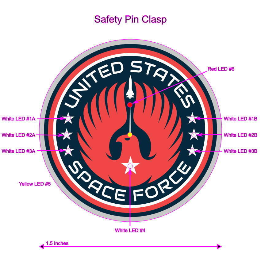 Space Force Custom Flashing Lapel Pin – LogoBlinkee.com Flashing Custom ...